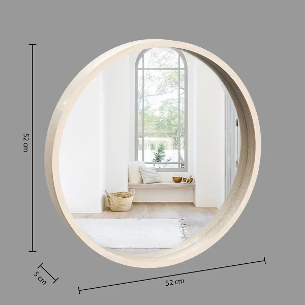 Atmosphera - Nástěnné zrcadlo OLAV pr. 52 cm pavlovnie