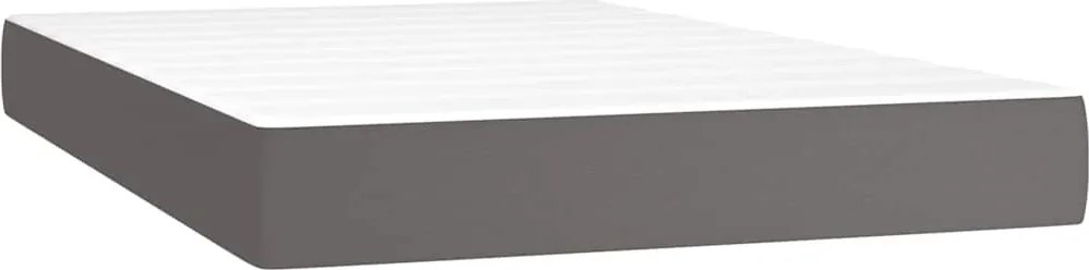 Box spring postel s matrací a LED šedá 120x200 cm umělá kůže 3134217