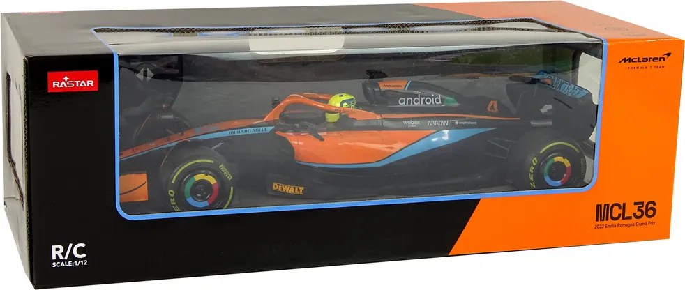 Rastar Závodní auto McLaren F1 s dálkovým ovládáním RC Rastar, oranžové, měřítko 1:12