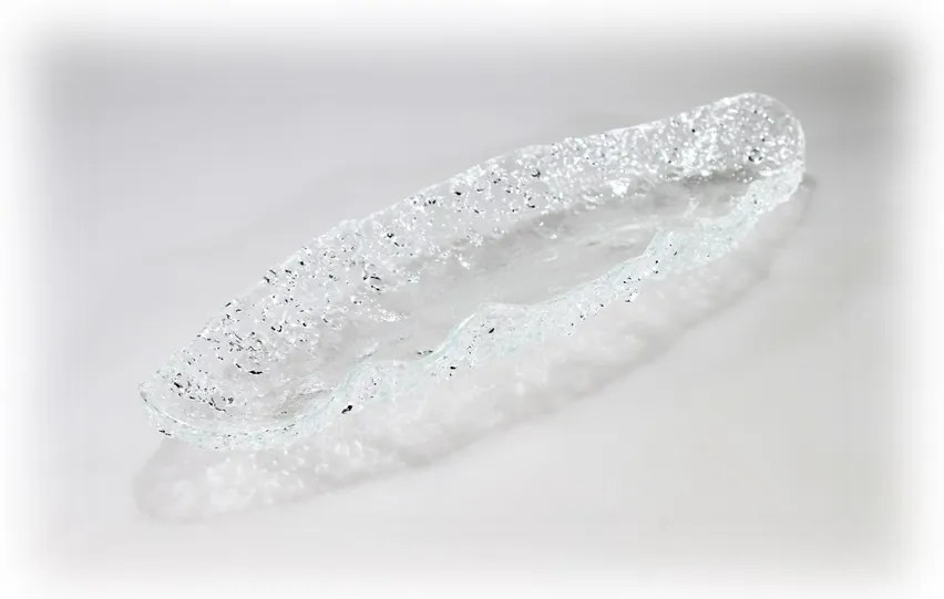 BDK-GLASS Skleněná oválná mísa SPRINKLES extra čirá - 37x12cm