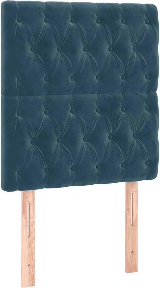 Box spring postel s matrací tmavě modrá 80 x 200 cm samet 3137993