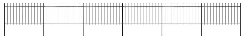 Zahradní plot s kopím nahoře ocelový 1005 x 100 cm černý 277616