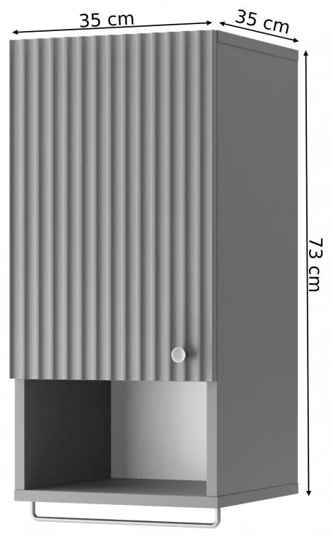 Závěsná koupelnová skříňka Lore 73 cm tmavě modrá