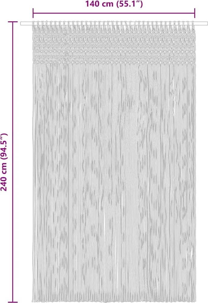 Macramé závěs modrý 140 x 240 cm bavlna 323985