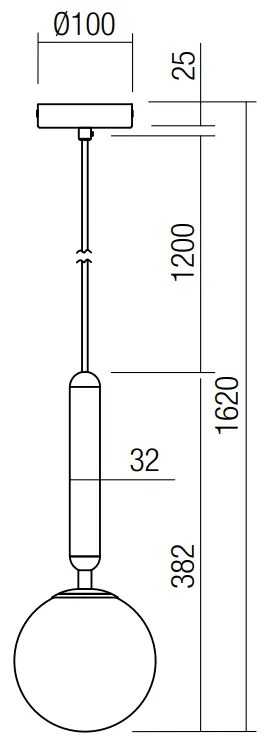 Zlatý lustr na lanku Redo HAIKU - průměr 15 cm