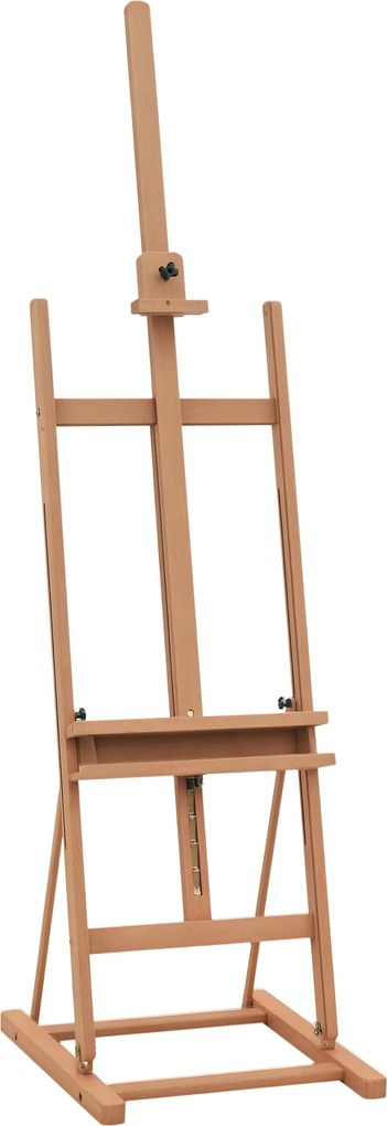 Vinsetto Malířský Kloubový Stojan s Úložným Prostorem, Výškově a Úhlově Nastavitelný, Bukové Dřevo, Přírodní, 53 x 50,5 x 171-230 cm | Aosom