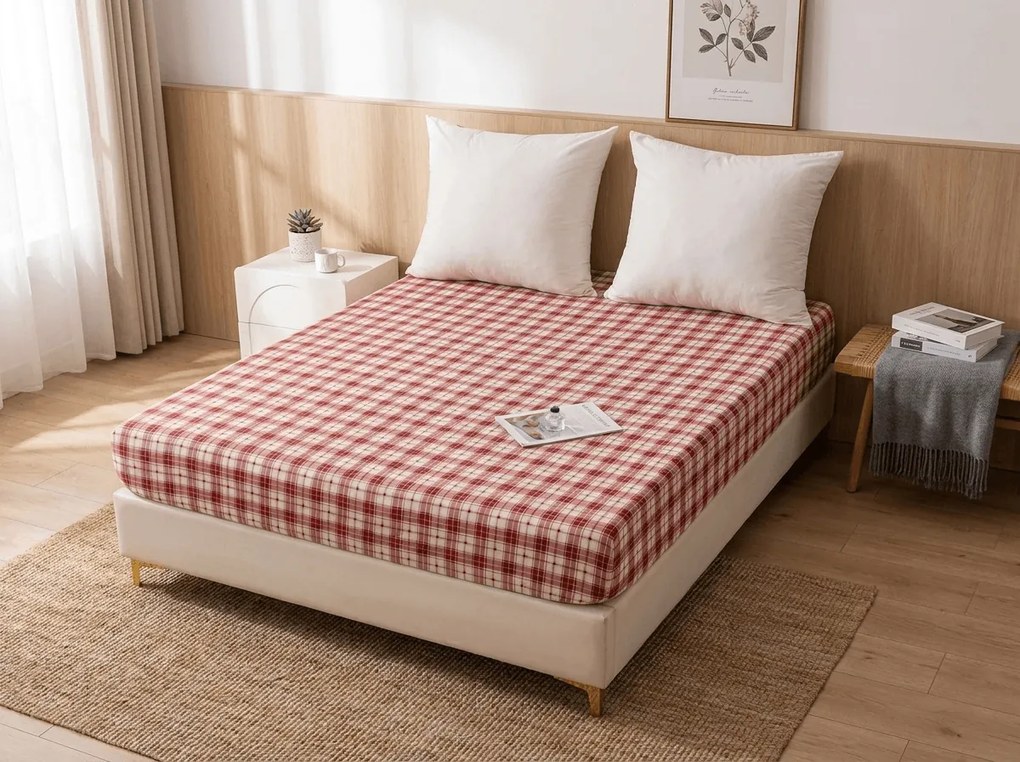 Prostěradlo z mikrovlákna TARTAN HEART barevné 180x200 cm