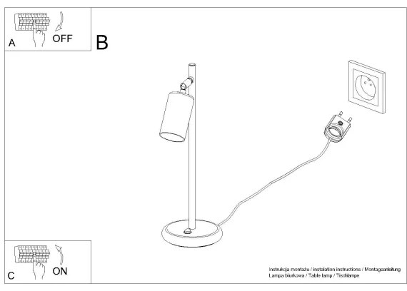 Sollux SL.1381 - Stolní lampa WINX 1xGU10/10W/230V černá/měď
