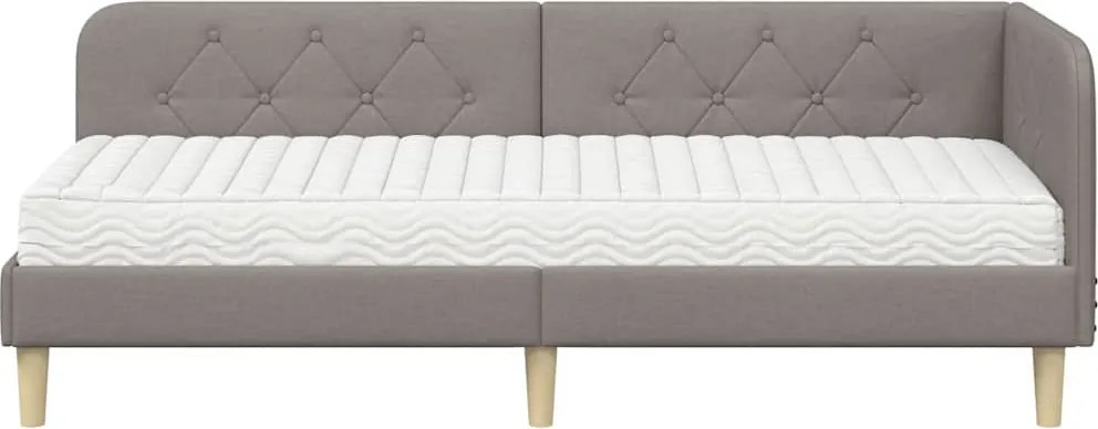Rohový rám postele Taupe 80 x 200 cm textil 3394106