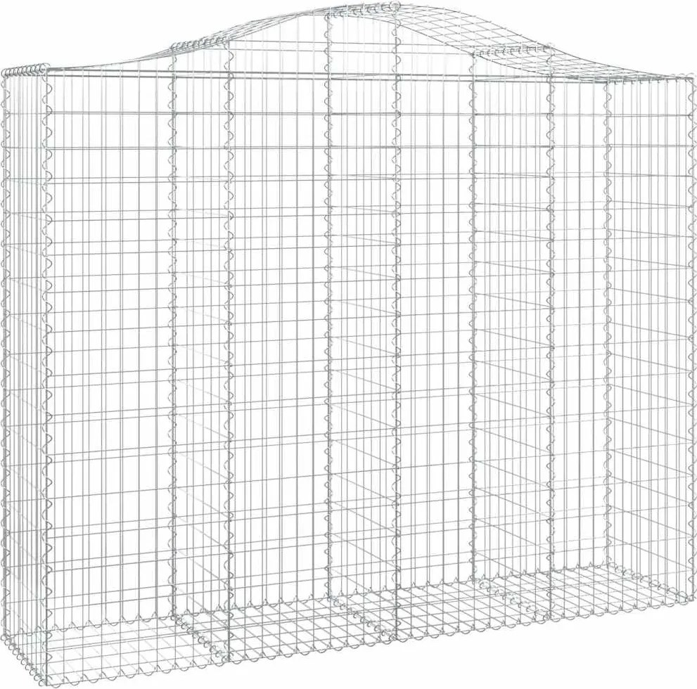 Klenutý gabionový koš 200 x 50 x 160/180 cm pozinkované železo 153398