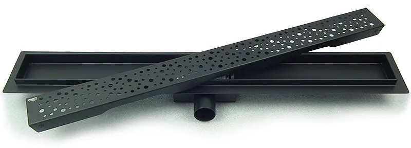 BPS-koupelny Sprchový odtokový žlab DL01 WAVE G5 HYD-2671 50 cm, černý