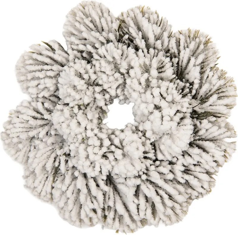 Vánoční dekorace zasněžený věneček - Ø 26*6 cm