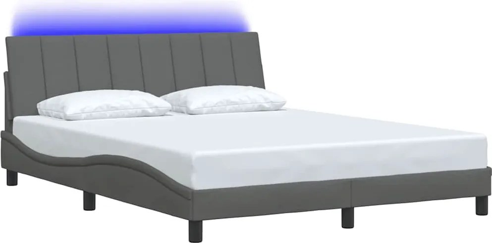 Rám postele bez matrace Hanko tmavě šedý 160 x 200 cm textil 3310469