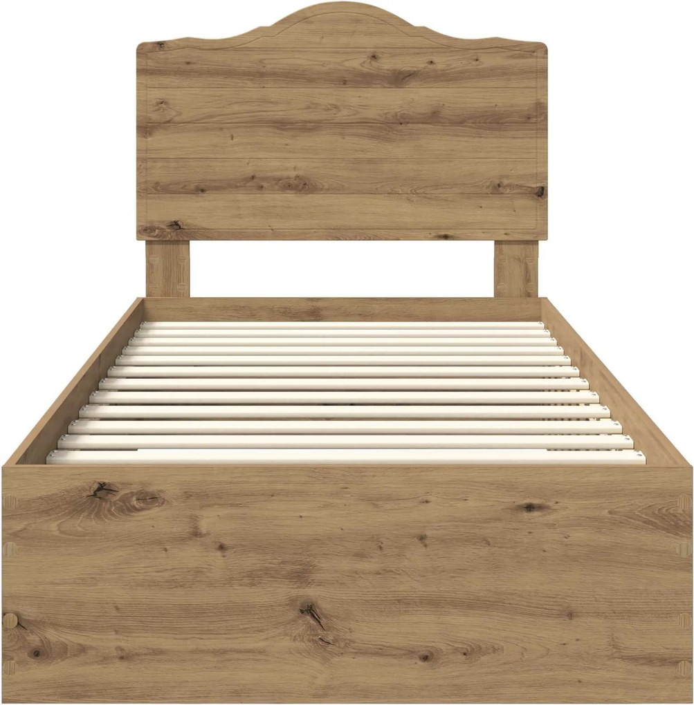 Rám postele s čelo Artisanový dub 90 x 190 cm Kompozitní dřevo 3413665
