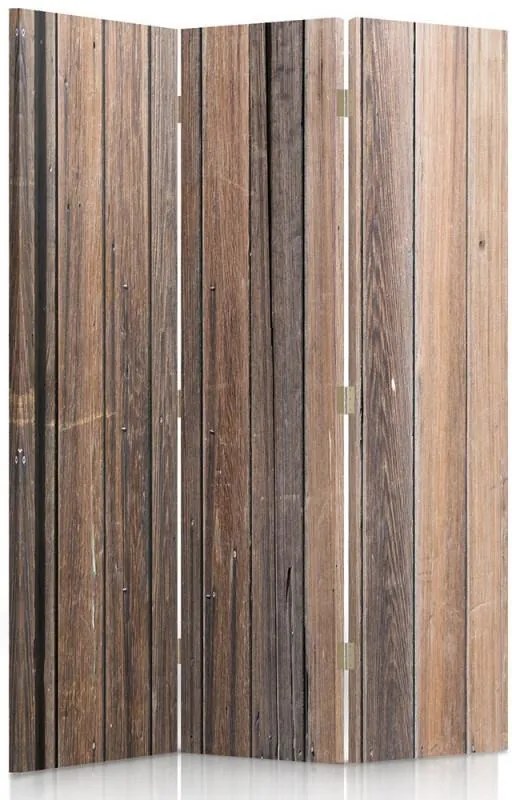 Paraván - Wooden Planks | trojdílný | oboustranný 110x150 cm