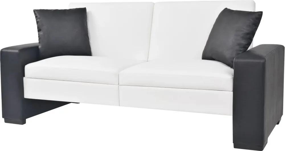 Polohovatelná rozkládací sedačka s područkami - PVC | bílá