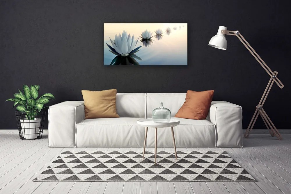 Obraz na plátně Vodní Lilie Bílý Leknín 120x60 cm