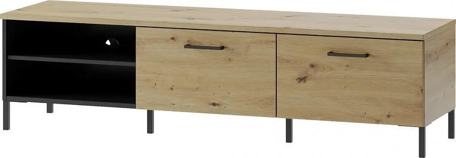 Casarredo - Komfort nábytek Televizní stolek LUCAS 25 dub artisan/černá mat