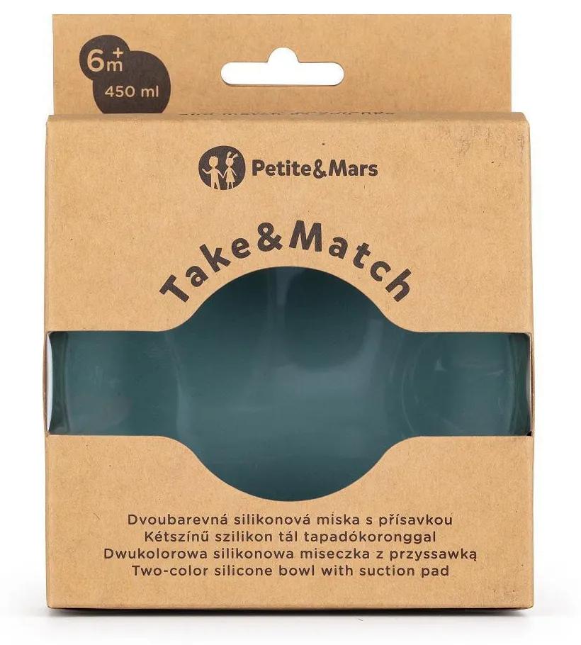 Petite & Mars Miska dvoubarevná silikonová Take&Match 6 m+ Petite&Mars Dusty Rose