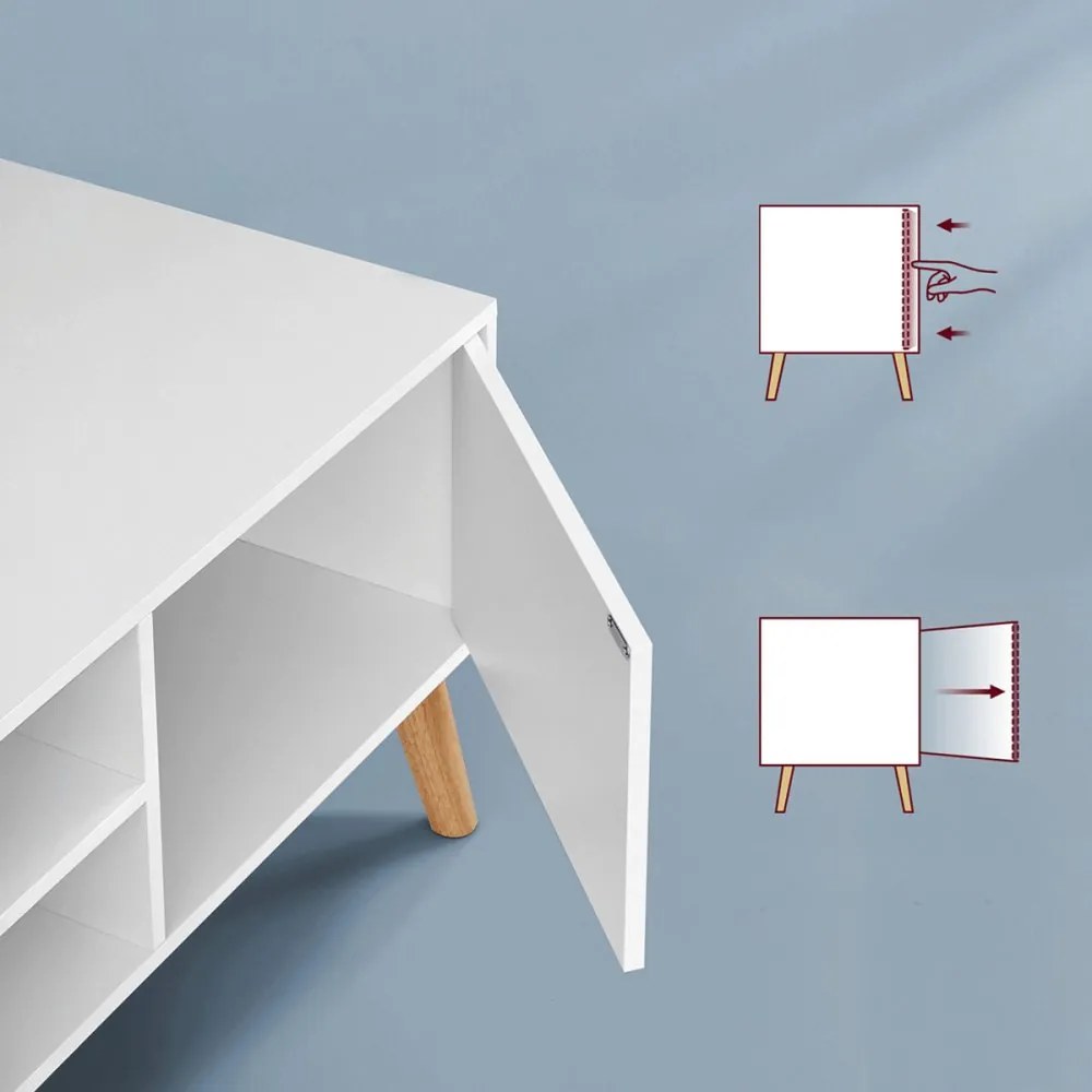 Konferenční stolek AKF-E1146 WT, mdf, bílá (120 x 40) cm