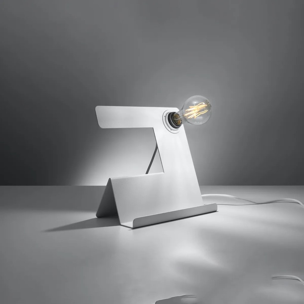 Stolní lampa Incline, bílé tělo svítidla