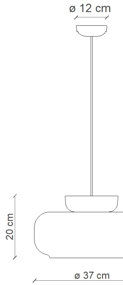 Ferroluce Závěsné svítidlo MARACANA', ∅ 37 cm, v. 20 cm, 1xE27 Barva: Hnědá