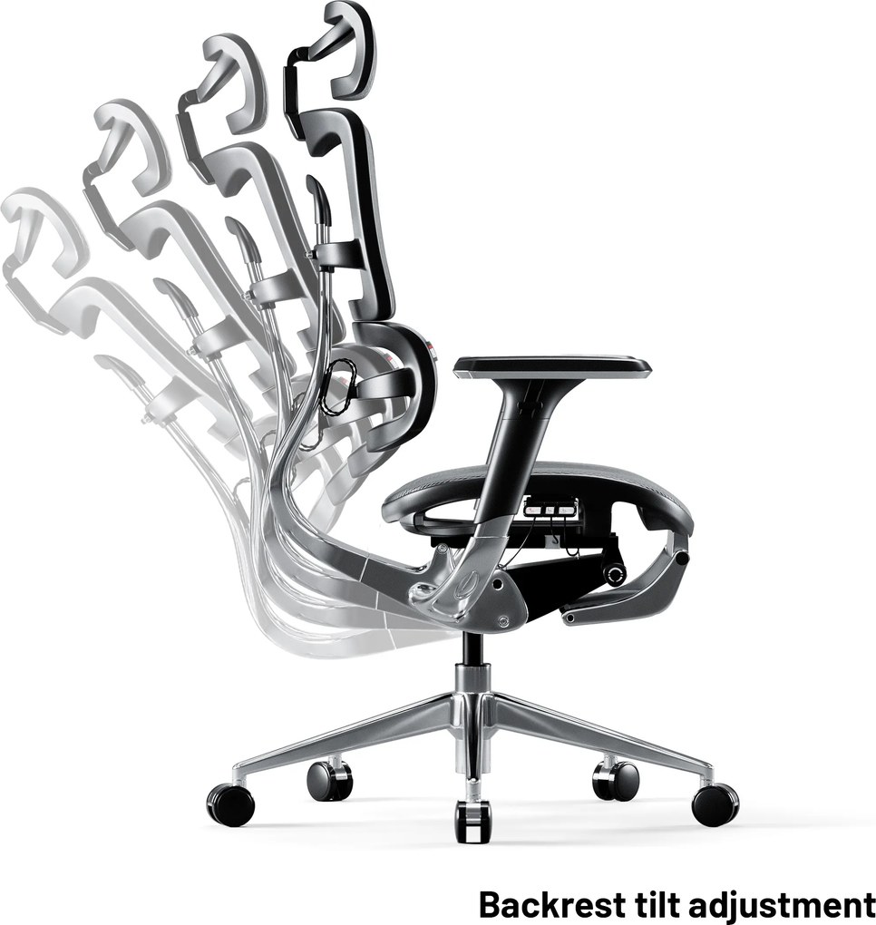 Ergonomická kancelářská židle s podnožkou Normal Size, černý-šedý: Diablo V-Master