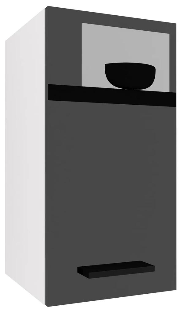 Kuchyňská skříňka Belini horní 30 cm černý lesk  INF SG30/2/WT/B/0/B1