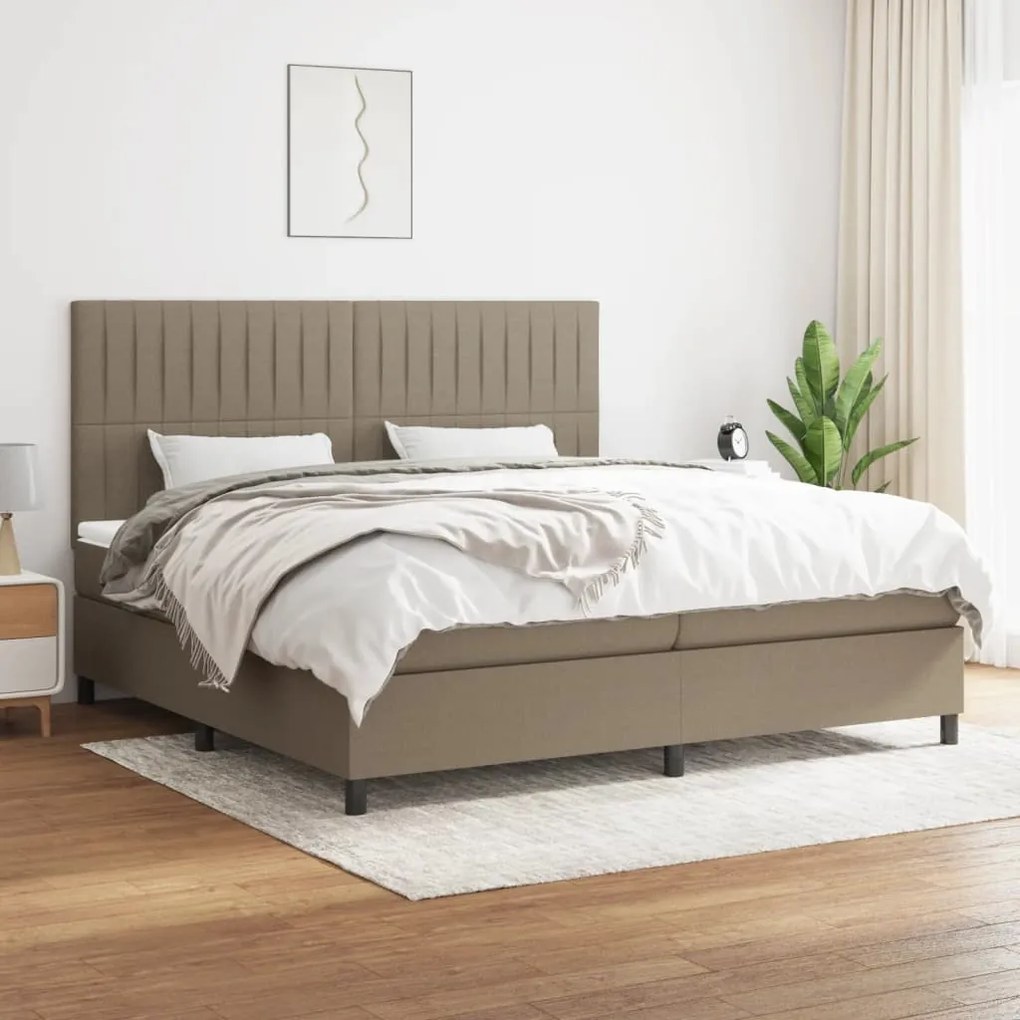 Box spring postel s matrací taupe 200x200 cm textil 3141965