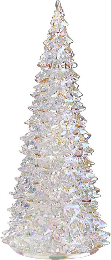 CRYSTAL LED Jedle skleněná 22 cm - stříbrná