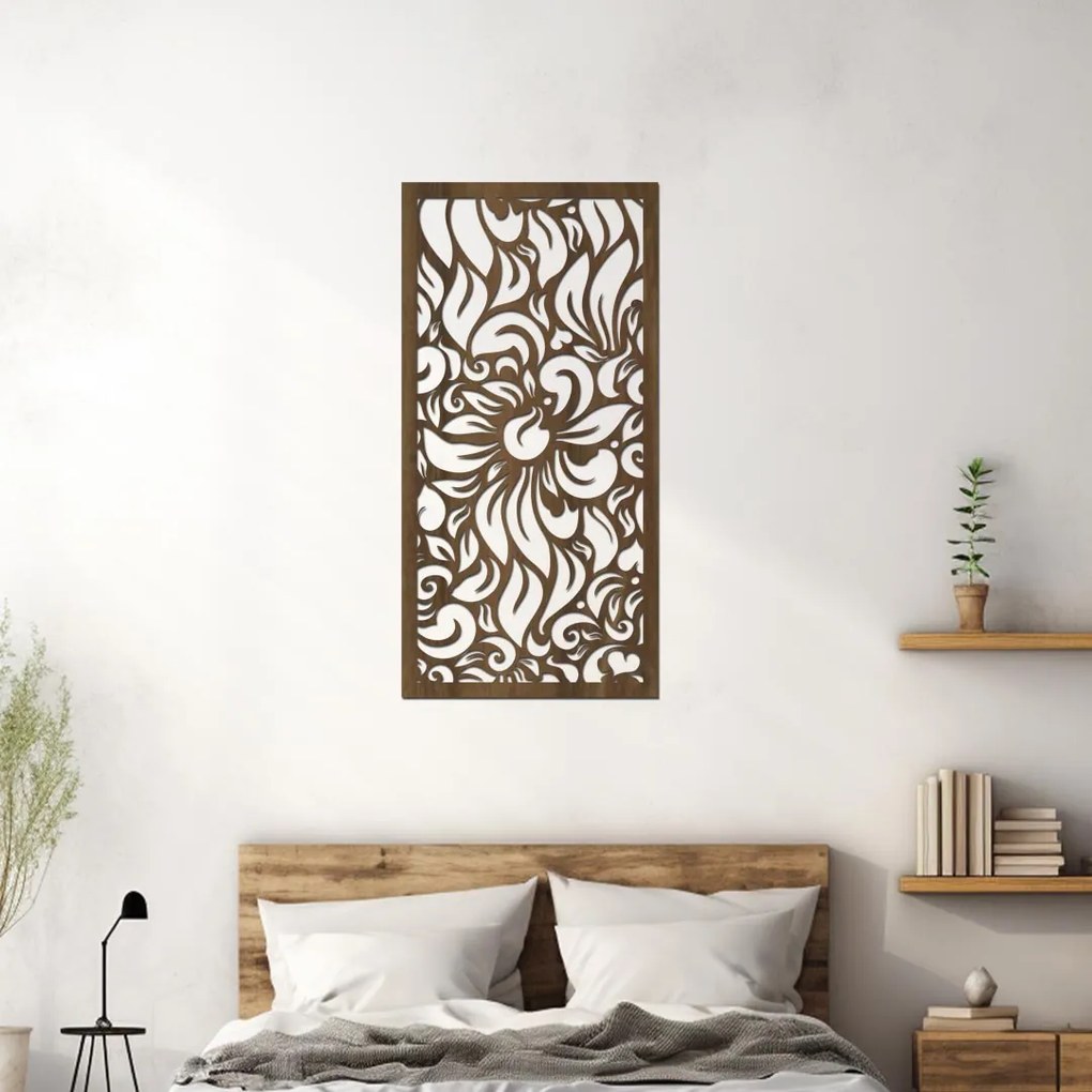 dřevo života Dřevěný dekorační panel Anthurion Zvolte rozměr (cm): 30x60, Zvolte barvu dekoru: Černá