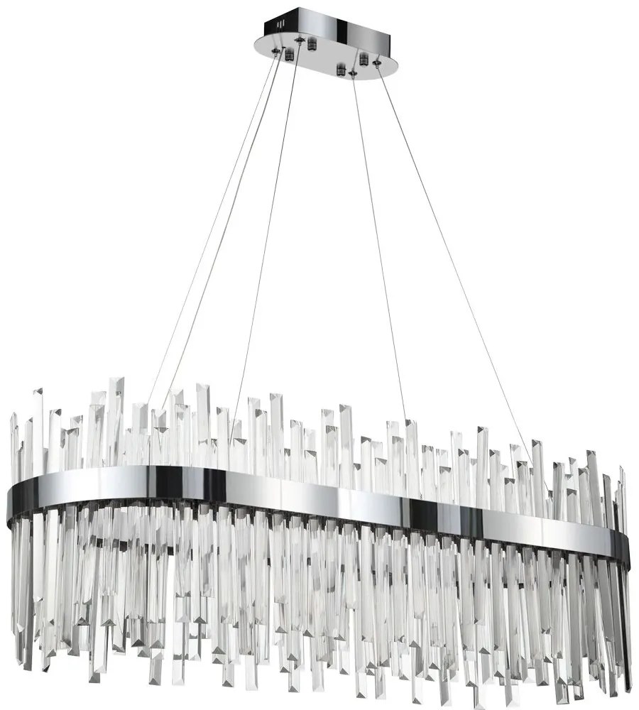 Toolight Toolight, LED křišťálové svítidlo 80x35 cm, 62W, APP1514-CP80, chromová, OSW-03262