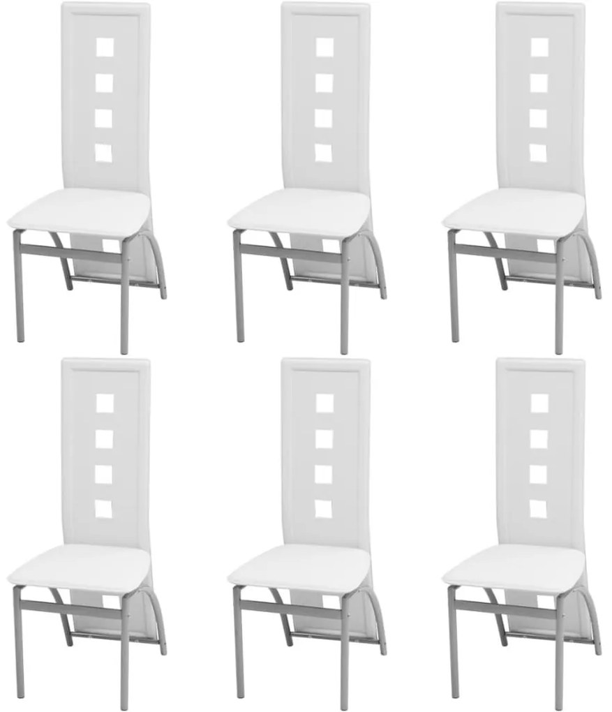 Jídelní židle 6 ks bílé umělá kůže 274310