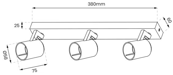 Bodové svítidlo VOLF 3xGU10/10W/230V černá