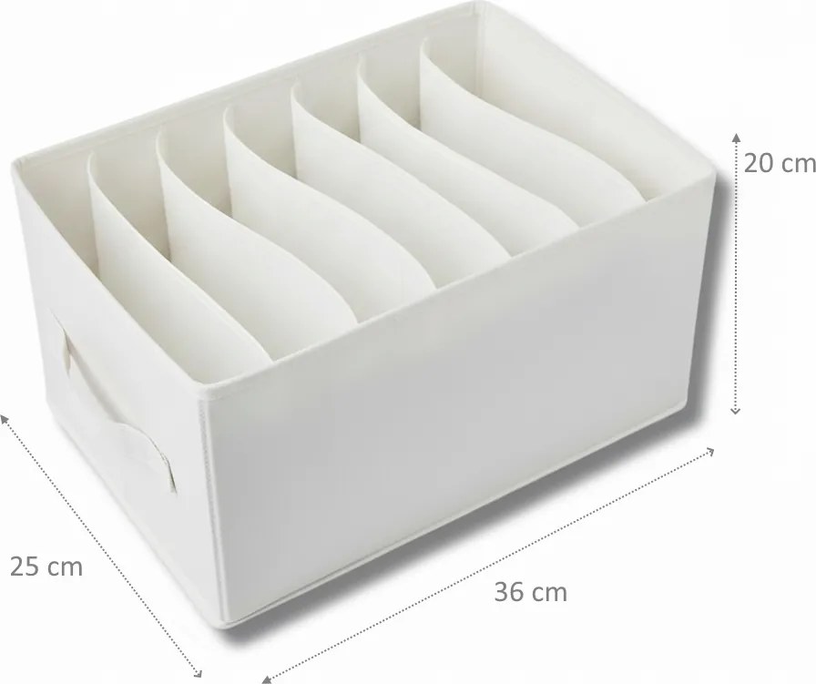 VERK GROUP Organizér na oblečení a spodní prádlo PARTITION, obdélník 9 přihrádek, 36 x 25 x 20 cm, bílý