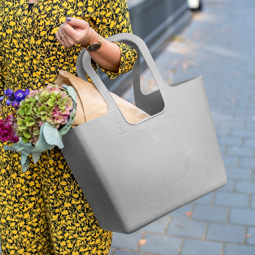 TASCHE taška XL plážová, stojan na časopisy a noviny, na hračky, dřevo Organic KOZIOL