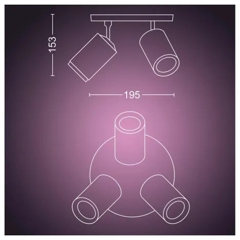 Philips - LED RGBW Stmívatelné bodové svítidlo Hue FUGATO 3xGU10/4,2W/230V bílá