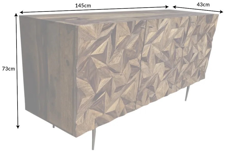 Designová komoda Lassie 145 cm Sheesham