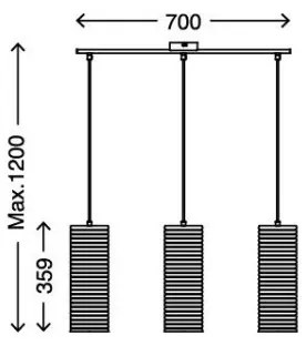 Briloner 4313-038 - Lustr na lanku 3xE27/60W/230V