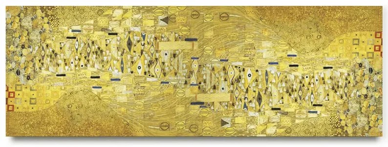Lenbutik Lněný běhoun na stůl  Gustav Klimt Adele Bloch Bauer II Rozměry ubrusů: 142x50 cm
