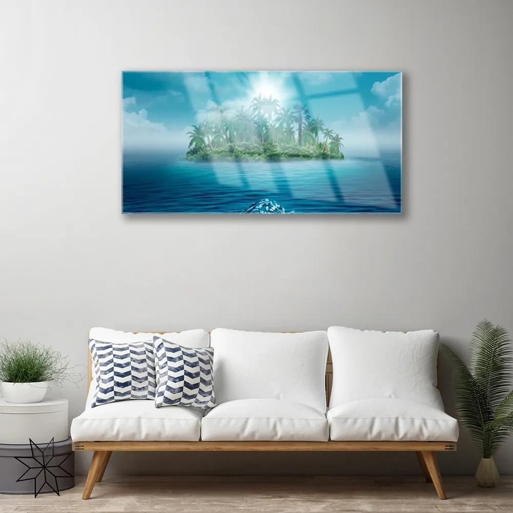Obraz na skle Ostrov Moře Krajina 125x50 cm