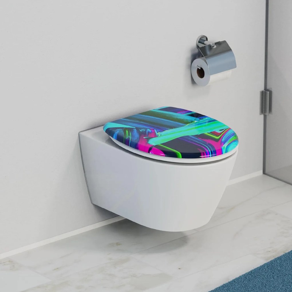 Eisl Sanitär WC prkénko Duroplast Soft Close Neon Paint 82191