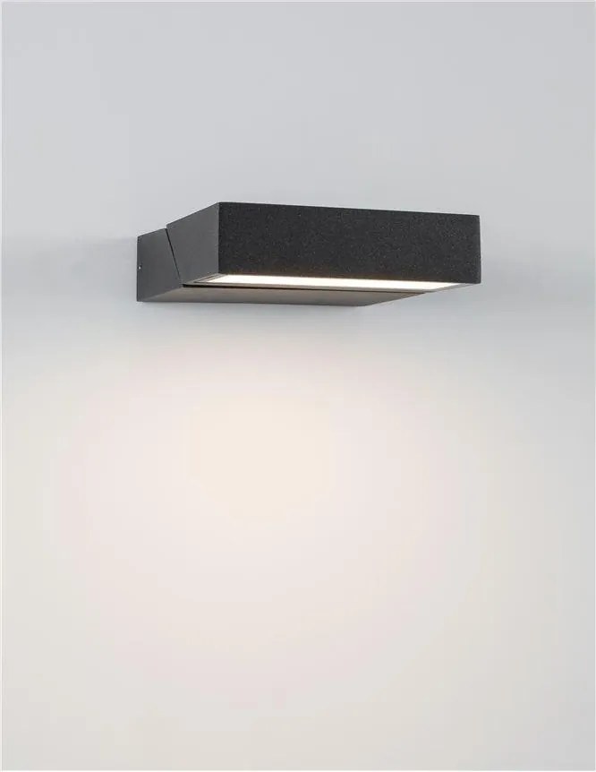 NV 9190101 Venkovní nástěnné svítidlo DYN antracitový hliník a akrylový difuzor LED 1.5W 3000K 3.7V 110st. IP65 solární / vypínač na těle / pohybové čidlo - NOVA LUCE