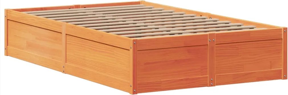 Postel bez matrace voskově hnědá 135 x 190 cm masivní borovice 3323511