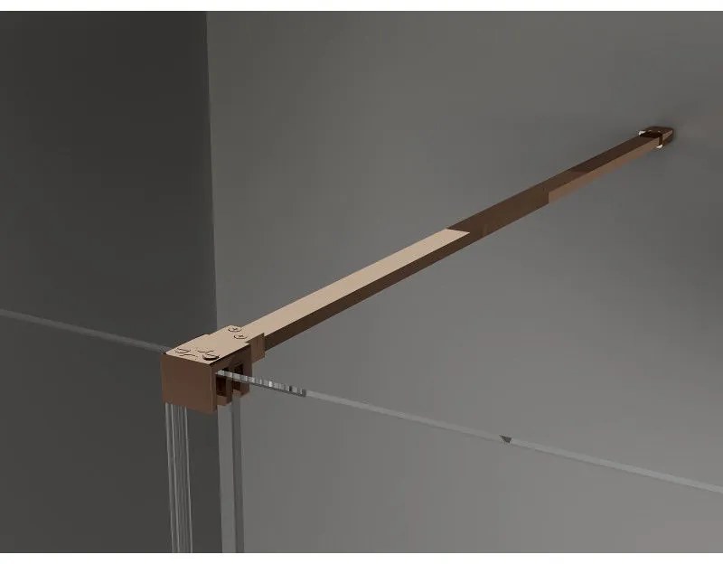 Mexen Velar, posuvné dveře do otvoru 130x200 cm, 8mm čiré sklo, růžové zlato, 871-130-000-01-60