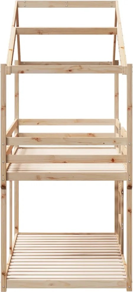 Patrová postel bez matrace 90 x 200 cm masivní borové dřevo 3282036