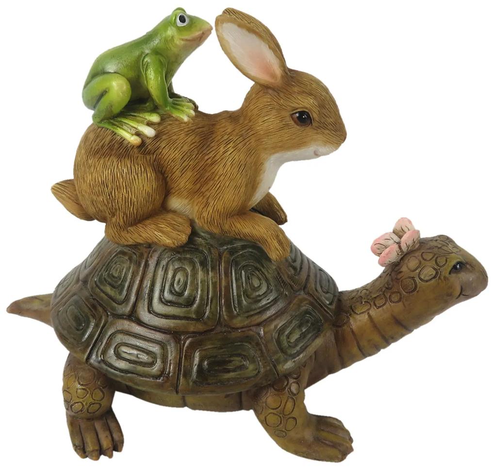 Dekorace želva, králík a žabka - 14*9*11 cm