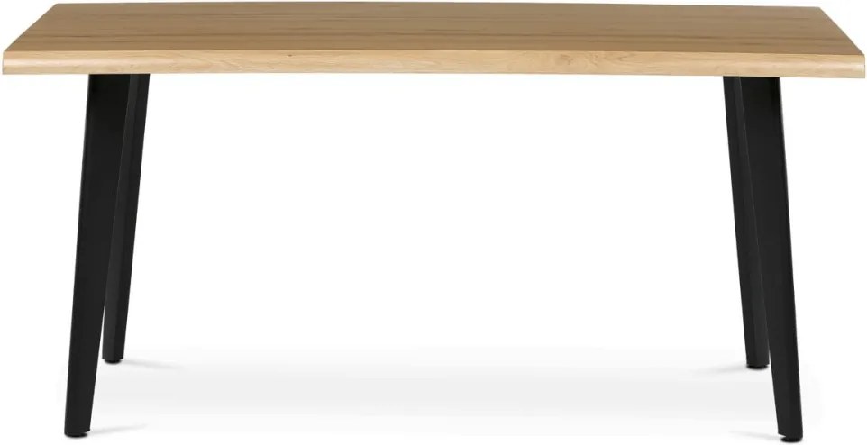 Stůl jídelní, MDF deska, kov, dekor divoký dub, černý lak (160 x 90) cm
