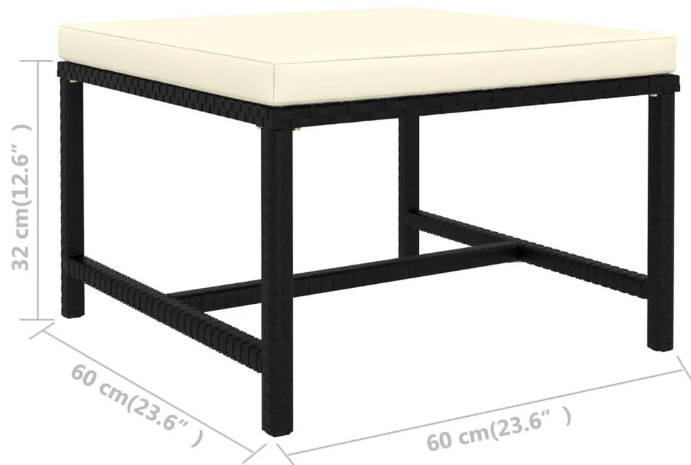 vidaXL Marketos 9dílná zahradní sedací souprava s poduškami polyratan černá