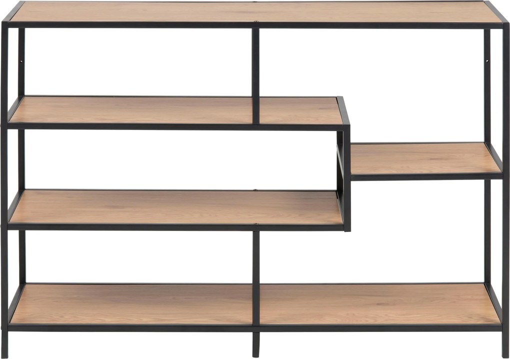 XXXLutz REGÁL, černá, barvy dubu, ocel, 114/78/35 cm Dieter Knoll - Knihovny - 001749018602